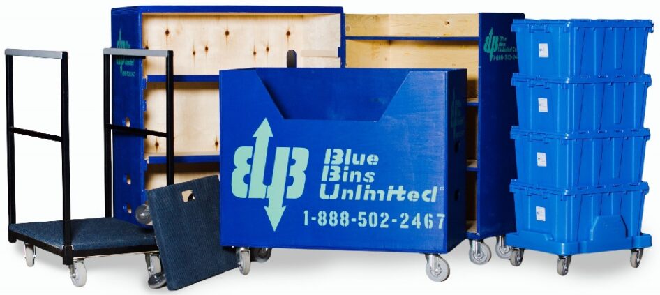 Packing Boxes and Supplies for Moving - Blue Bins